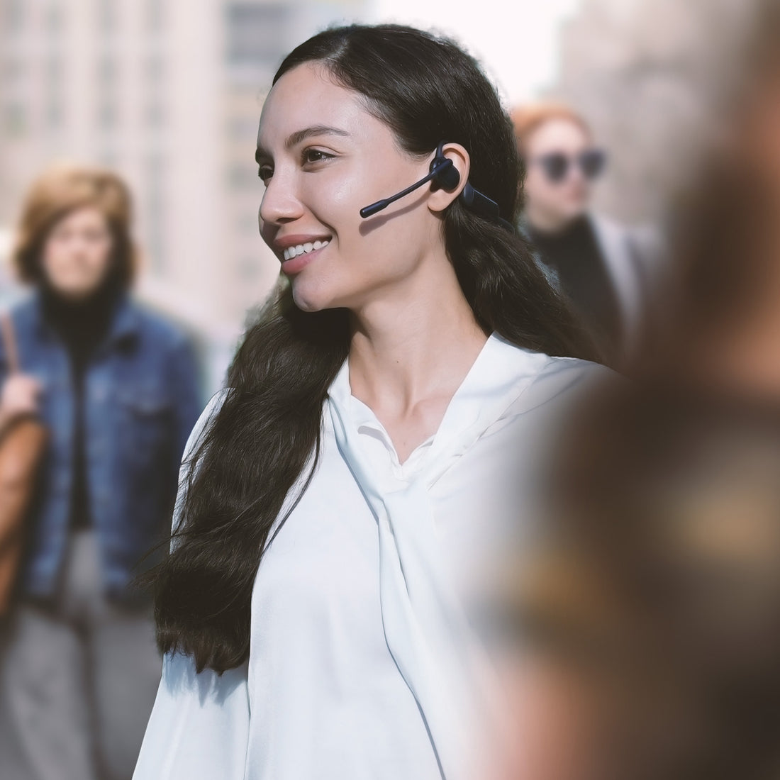 Oleap Pilot: Open-Ear Business Headset with Mic & ENC